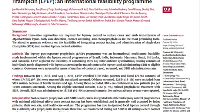 Time to Define Leprosy Elimination As Zero Leprosy Transmission ...