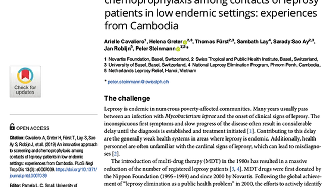 Leprosy Post-exposure Prophylaxis with Single-dose Rifampicin (LPEP ...